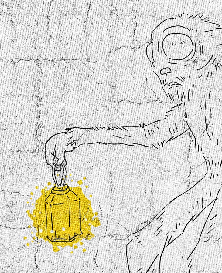 Monster with old candle stock illustration. Illustration of artwork ...