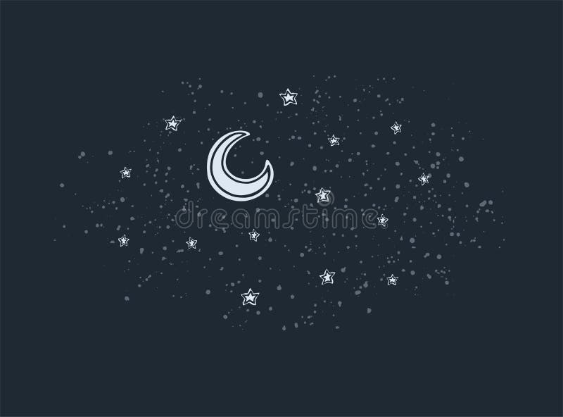 Creative Design of Moon and Stars Art Stock Vector - Illustration of ...