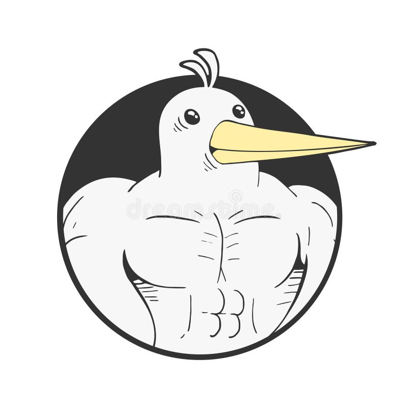 Muscle bird draw stock vector. Illustration of animal - 270100098