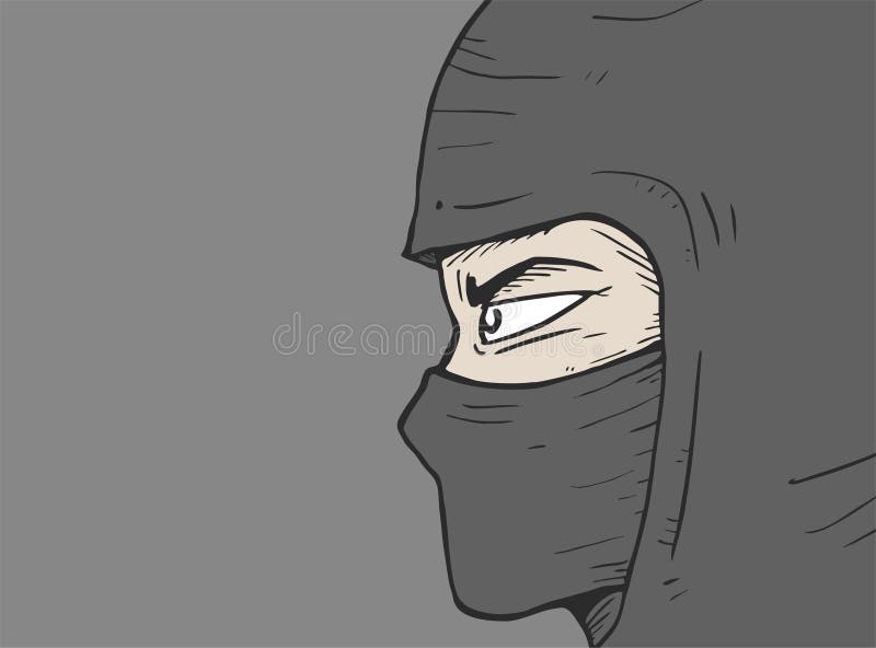 Ninja face draw stock vector. Illustration of japan - 309081013