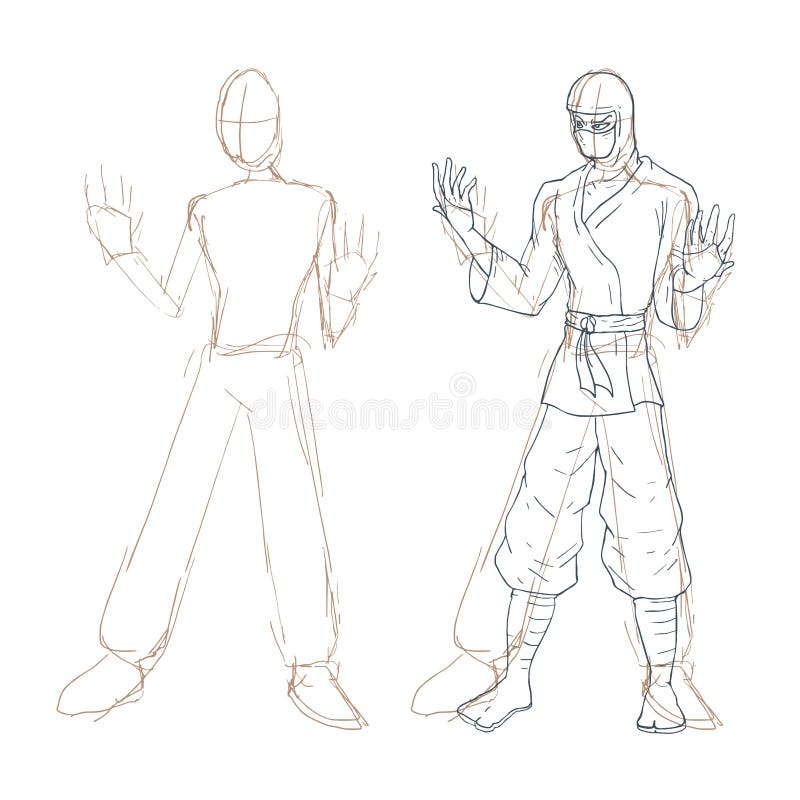 Ninja Sketch Stock Illustrations – 1,405 Ninja Sketch Stock ...