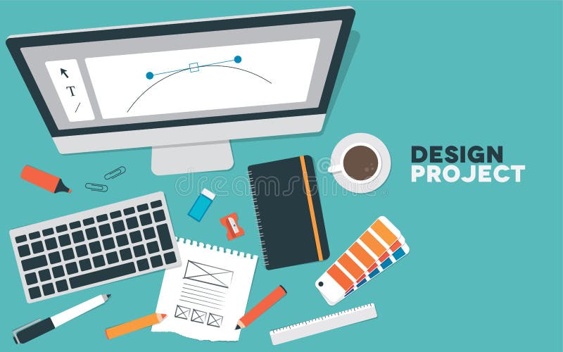 Creative Design Objects stock vector. Illustration of notepad - 75539505