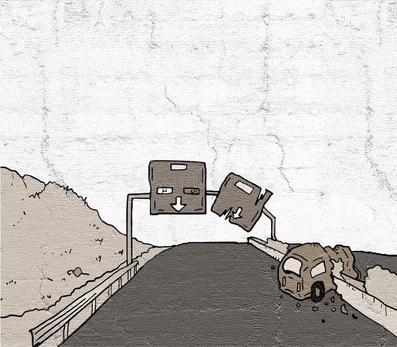 Apocalypse Road Illustration Stock Vector - Illustration of danger ...