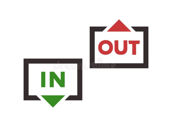 Creative Design of in and Out Symbols Stock Vector - Illustration of ...
