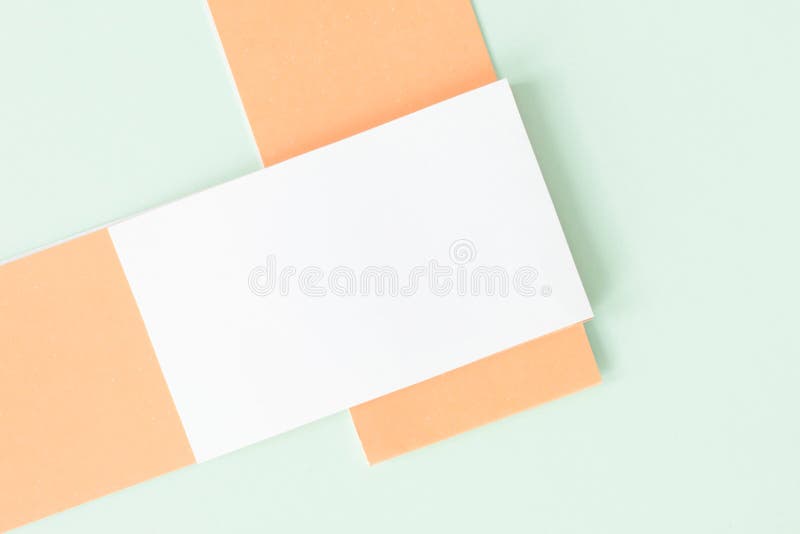 Mockup of a White Paper Card on Pastel Background. Stock Image - Image ...