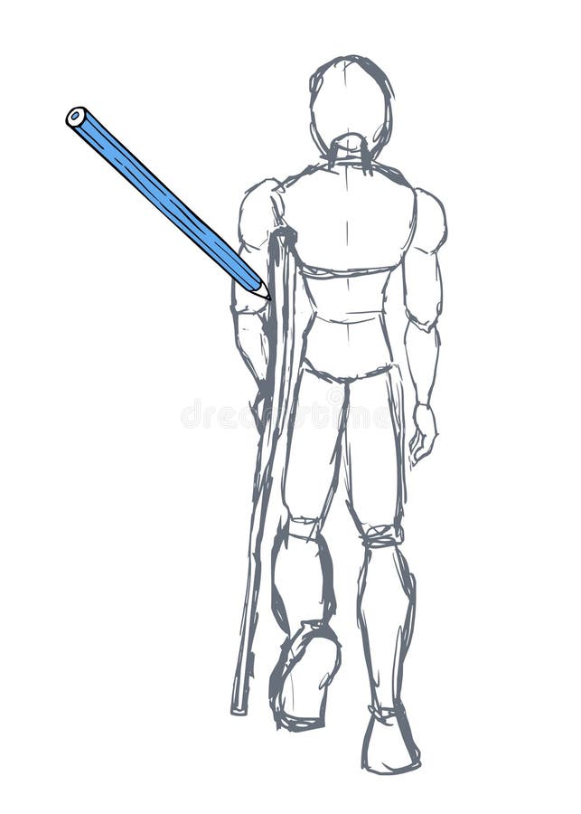 Pencil draw reference body stock vector. Illustration of reference ...