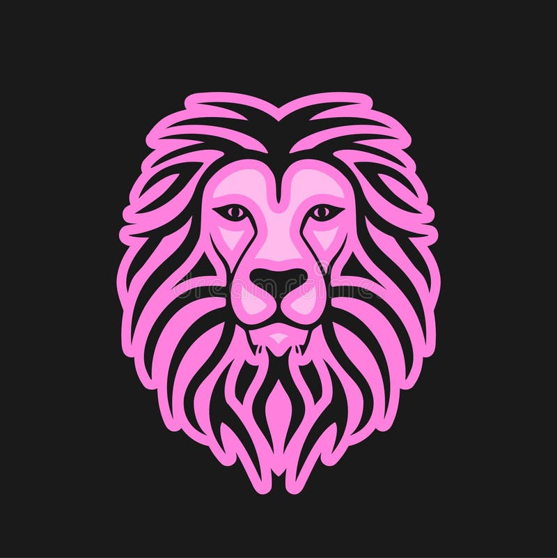 Pink lion design stock vector. Illustration of animal - 337830869