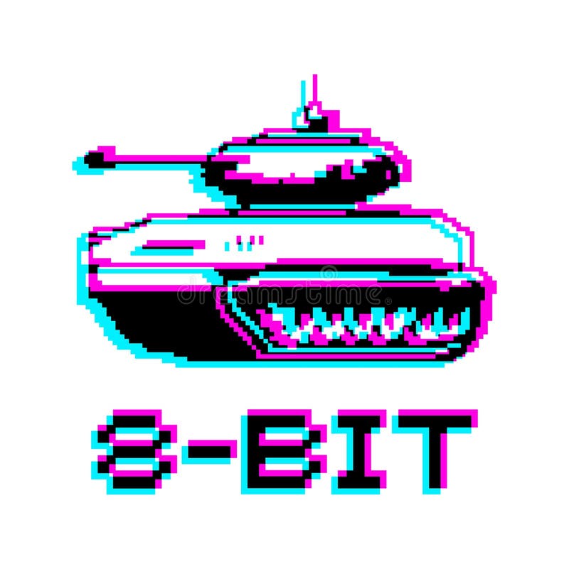 Pixel art tank stock vector. Illustration of army, weapon - 364440405