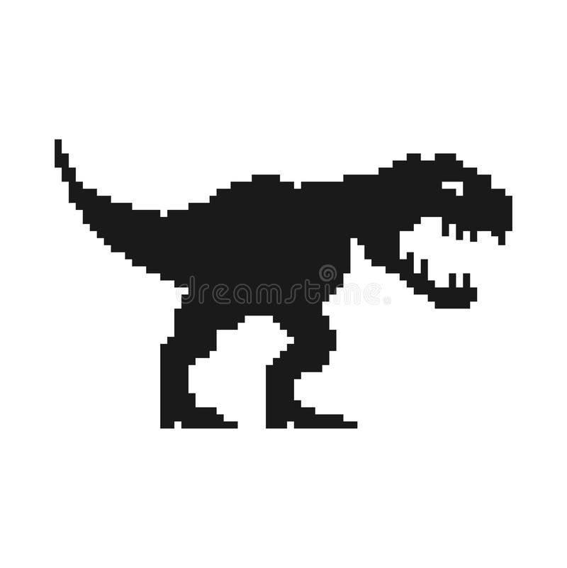 Pixel t rex dinosaur stock vector. Illustration of design - 364440726