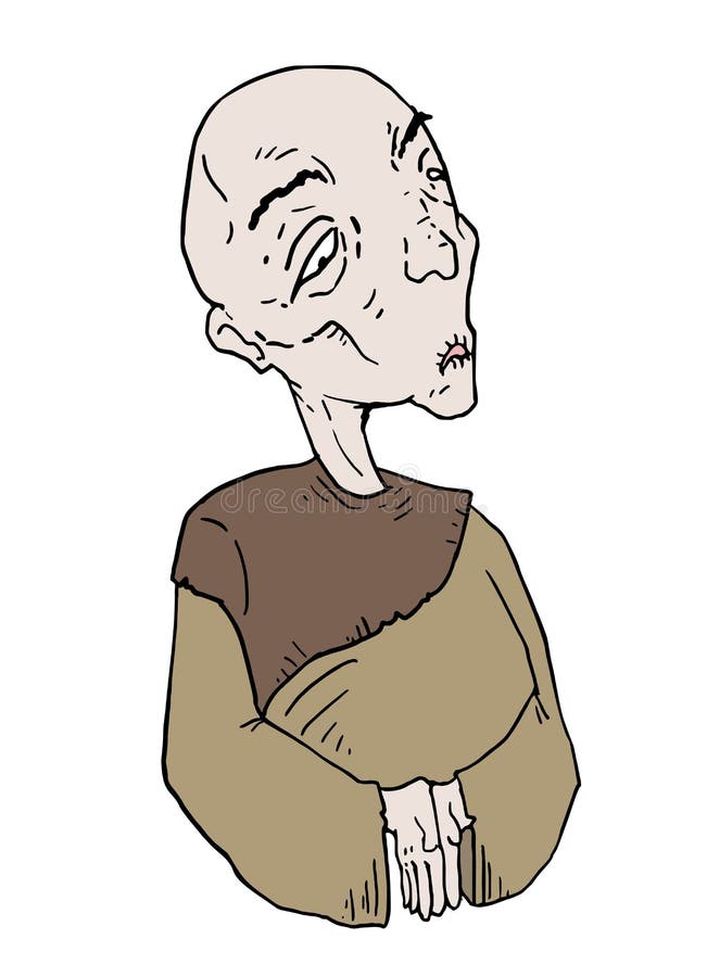 Poor old man draw stock vector. Illustration of draw - 111250784