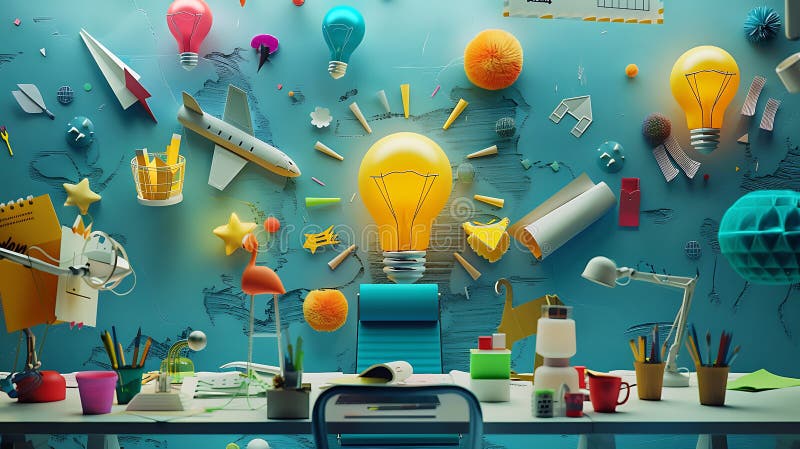 Creative Design Poster Featuring an Office Team and Elements of ...