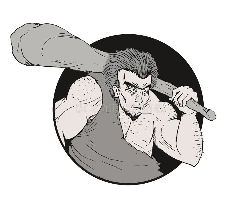 Prehistoric Man Illustration Stock Vector - Illustration of paleolithic ...