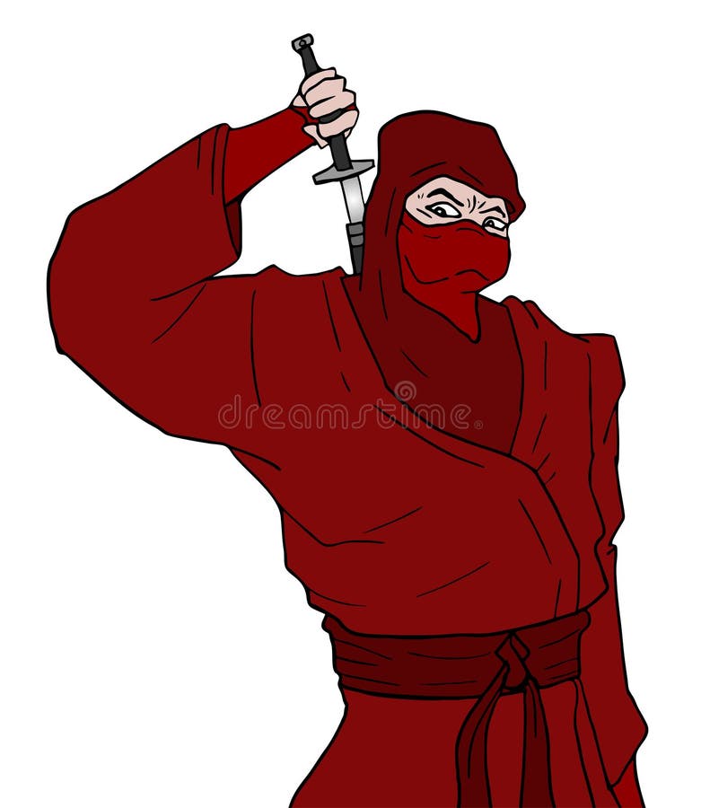 Red ninja draw stock vector. Illustration of hazard - 112350137