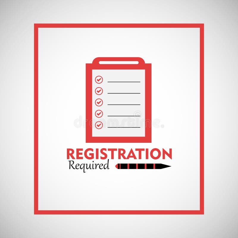 Registration required. stock vector. Illustration of line - 101682519