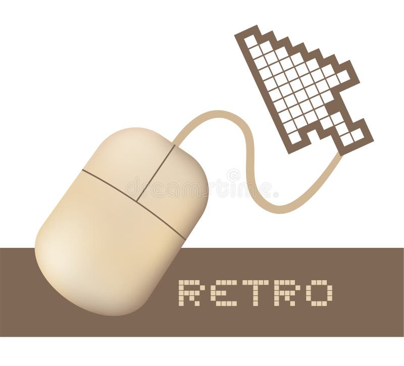 Retro computer mouse stock vector. Illustration of internet - 131629218