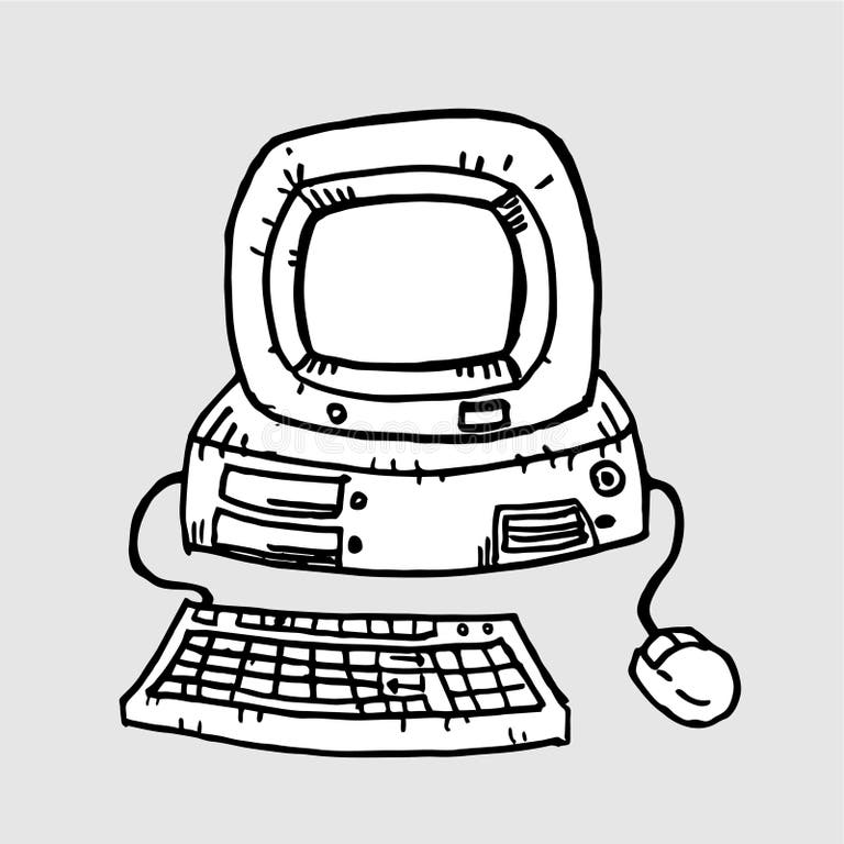 Retro computer cartoon stock vector. Illustration of design - 249739306