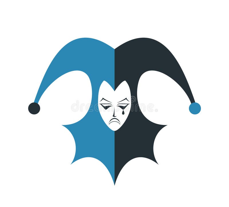 Creative Design of Sad Harlequin Face Illustration Stock Vector ...
