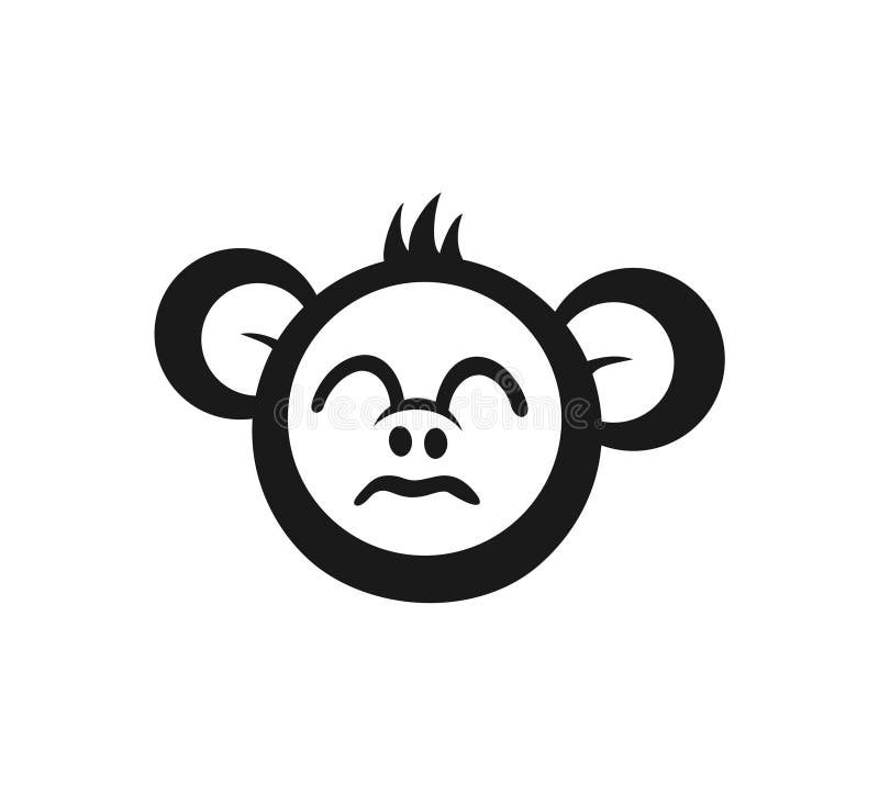 Creative Design of Sad Monkey Face Stock Vector - Illustration of ...