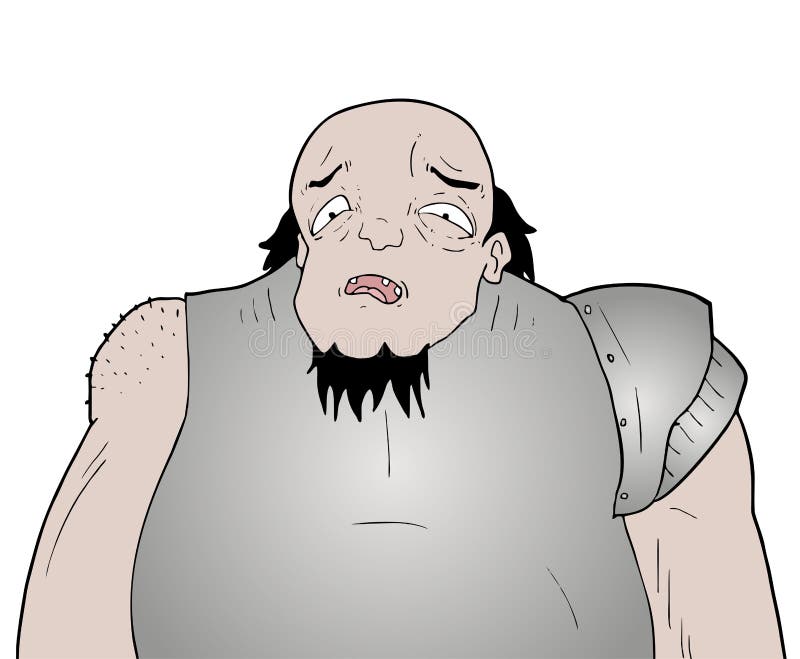 Sad warrior draw stock vector. Illustration of cartoon - 110231639