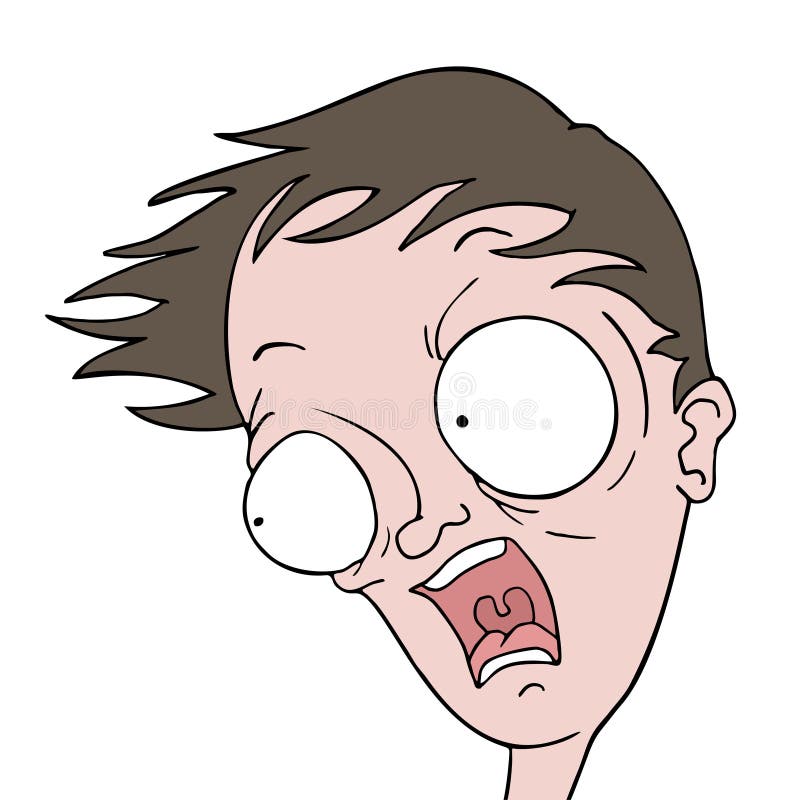 Scared man illustration stock vector. Illustration of funny - 135534518