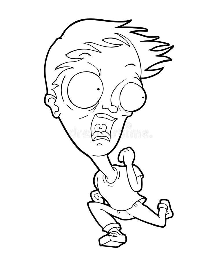 Scared Man Scaping for Coloring Stock Vector - Illustration of scape ...