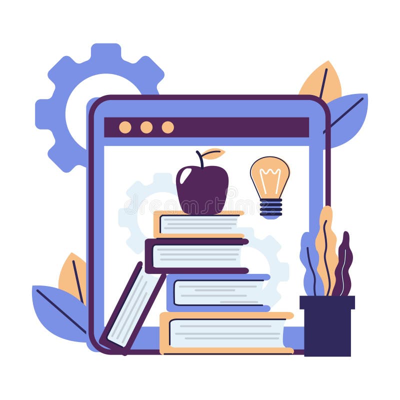 Creative Design of the Schedule Students Learn on Books Flat Style ...