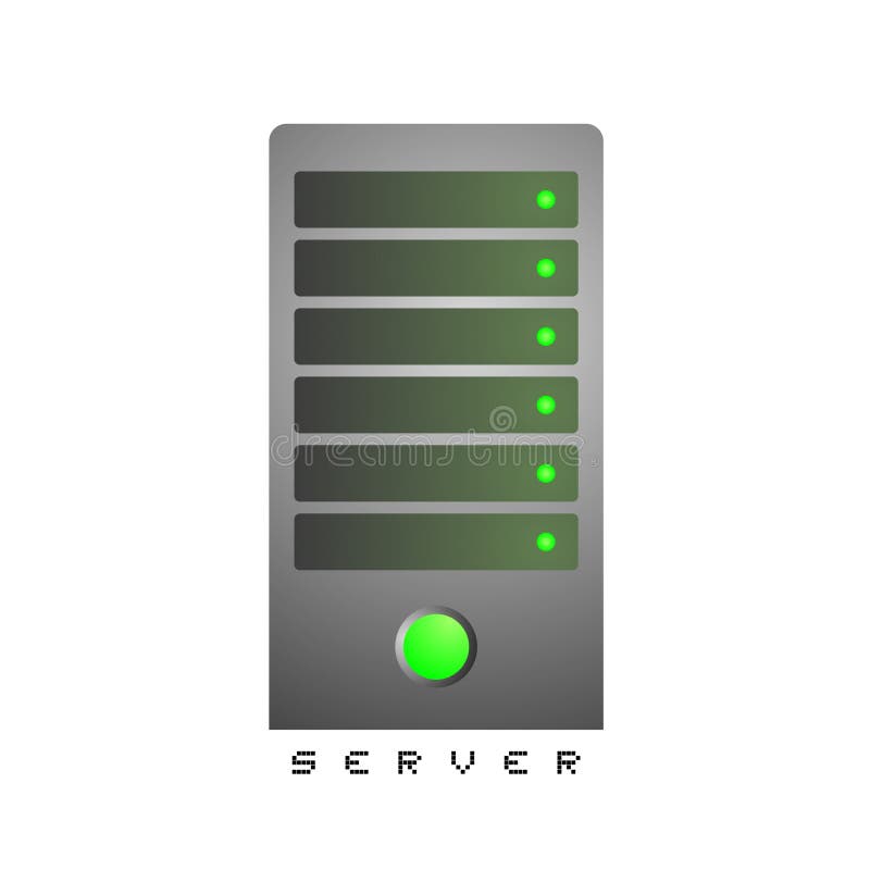 Server computer icon stock vector. Illustration of flat - 115930350