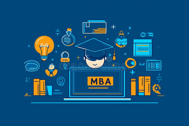 Creative Design Showcasing Online MBA Education with Engaging Icons and ...