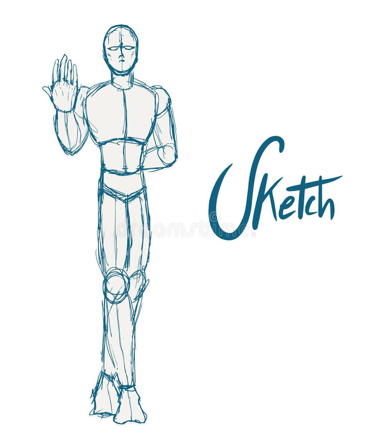 Sketch body man draw stock vector. Illustration of adult - 314199586