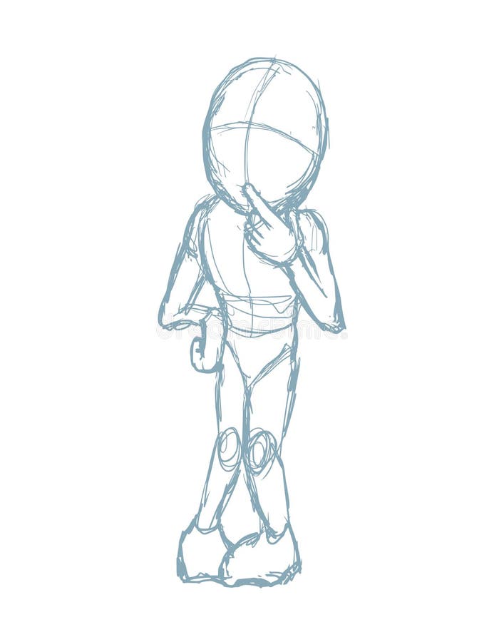 Sketch body man draw stock vector. Illustration of hand - 349985089