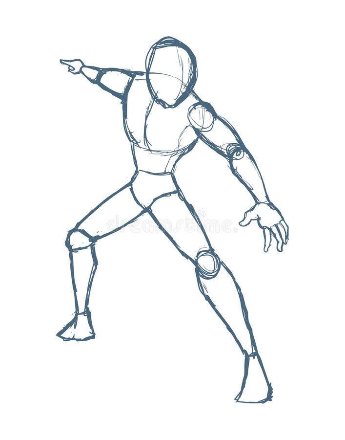 Sketch reference pose man stock vector. Illustration of sketch - 364439358