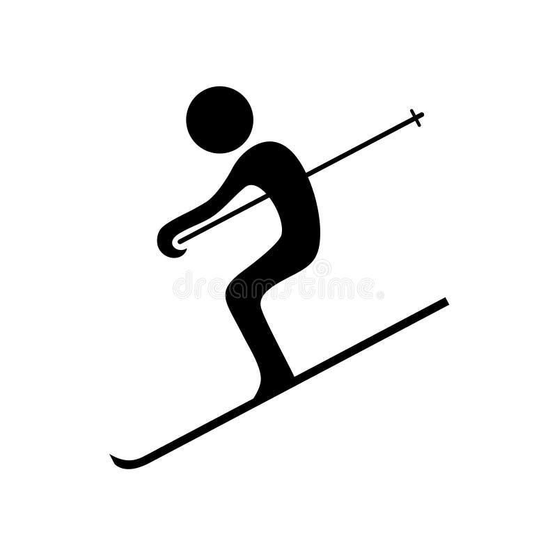 Skiing symbol stock vector. Illustration of skier, activity - 106979006