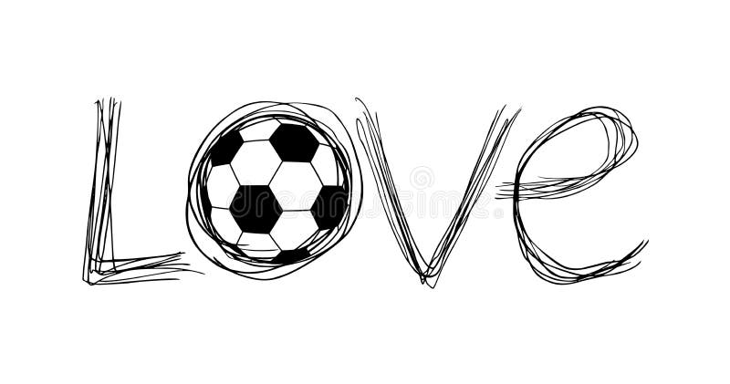 Soccer love message stock vector. Illustration of poster - 111751073