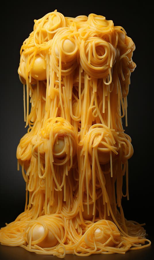 Creative Design of Spaghetti Decorations on a Dark Background. Stock ...