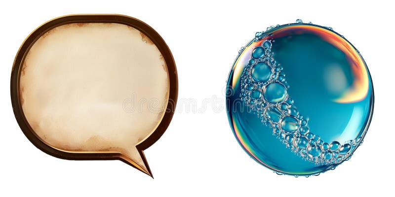 Creative Design of a Speech Bubble and Water Droplet Effects Stock ...