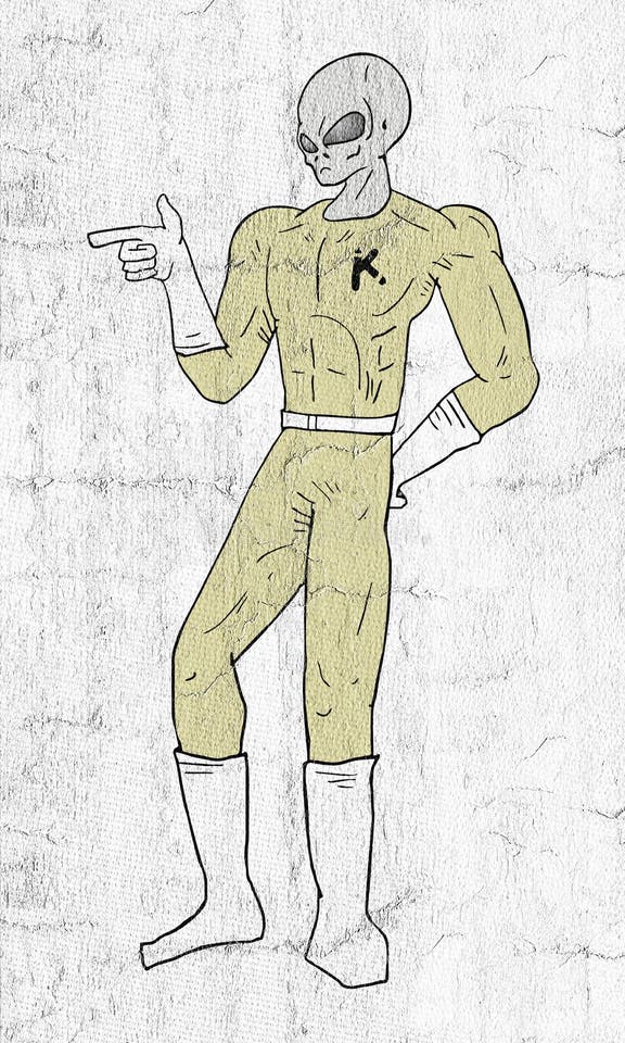 Strong alien stock illustration. Illustration of super - 115939965