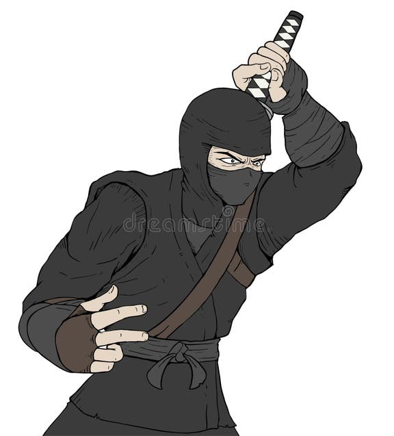 Strong ninja draw stock vector. Illustration of mask - 314199768