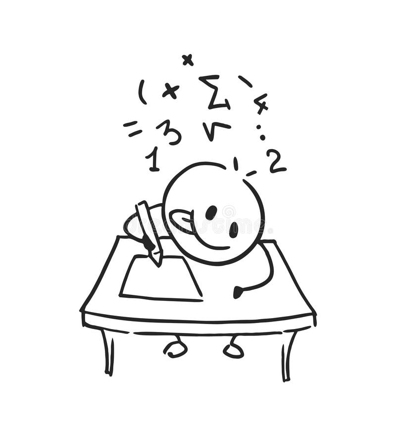 Student And Exam Test Thin Line Icon. Student And Questionnaire Vector ...