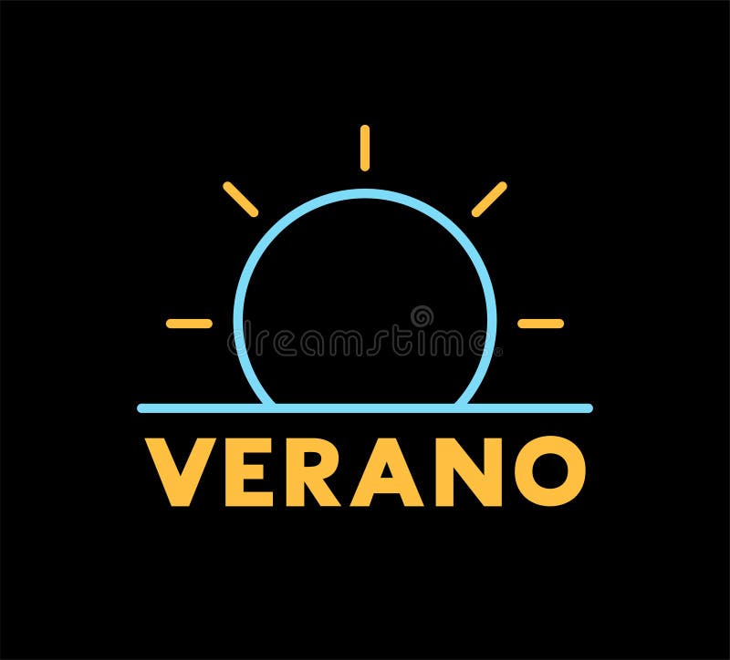 Creative Design of Sun Symbol and Summer Message in Spanish Stock ...