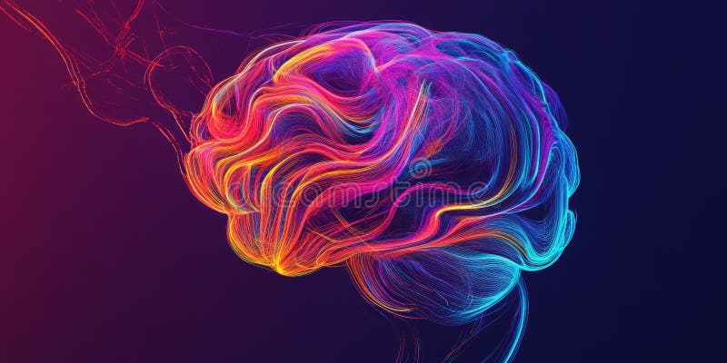 A Creative Design with Swirling, Neon-colored Lines Forming the Shape ...