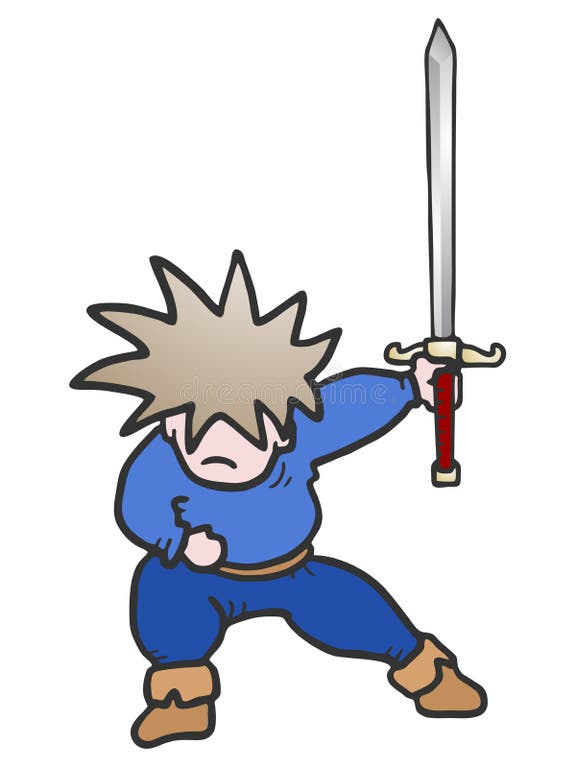 Sword kid stock vector. Illustration of fighter, attack - 257469293