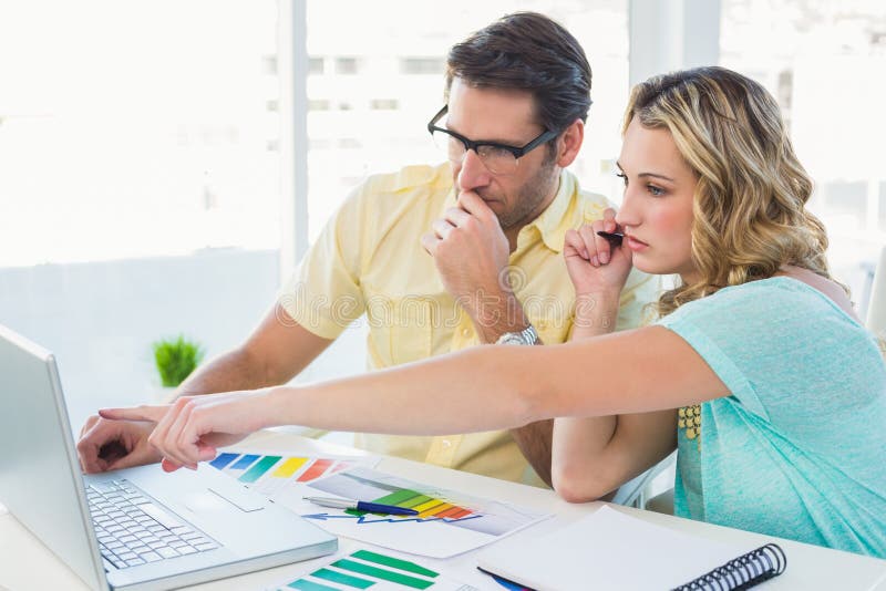 Creative Team. Young Design Team Working at Desk Stock Vector ...