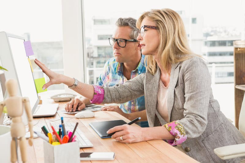 Creative Design Team Working Together on Computer Stock Photo - Image ...