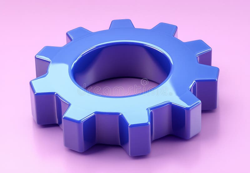 For Creative Design and Tech Themes, an Abstract Blue Gear is Depicted ...