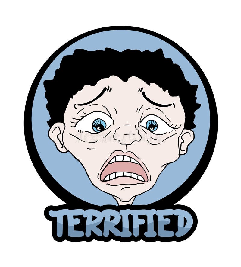 Terrified expression stock vector. Illustration of caricature - 99548358