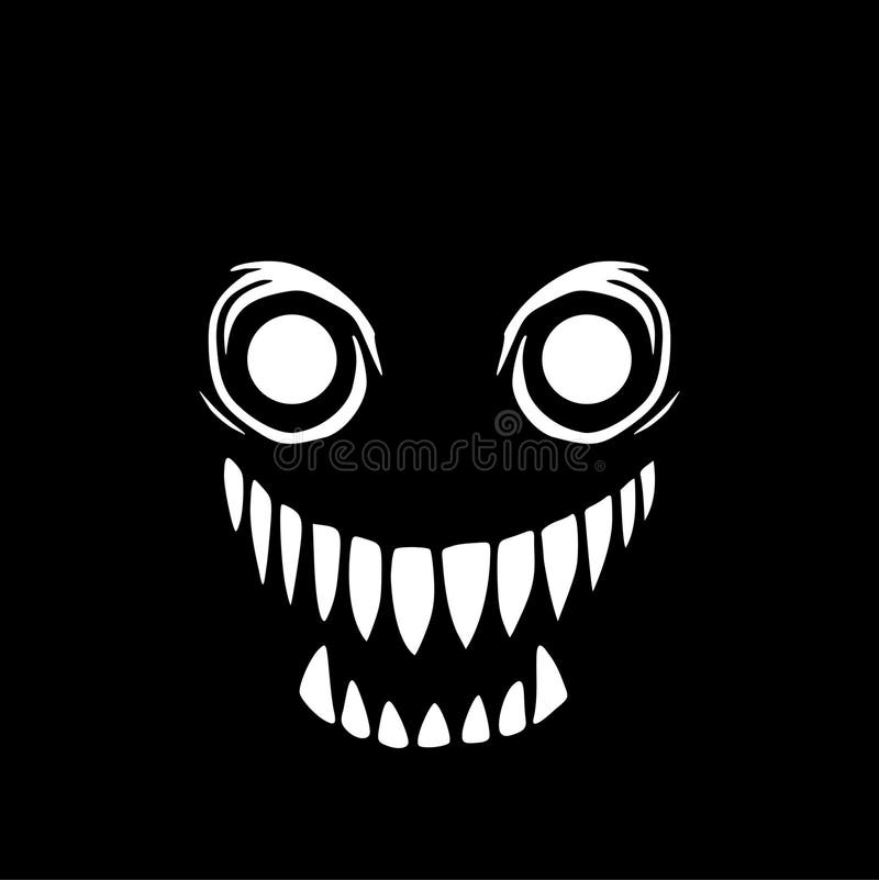Terror Face on Black Background Stock Vector - Illustration of monster ...