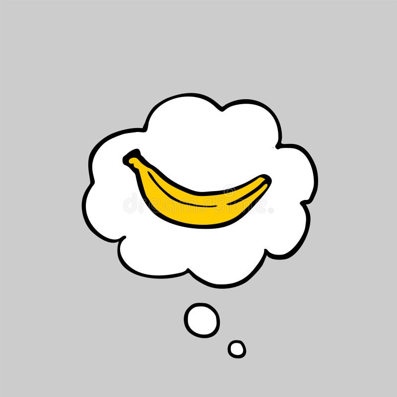 Thinking in banana stock vector. Illustration of brain - 120600055