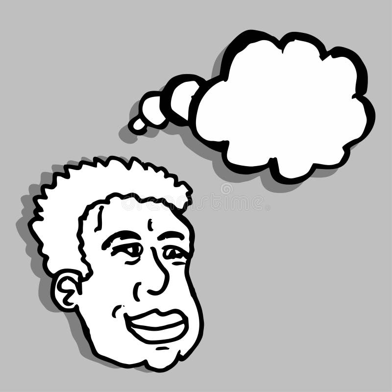 Thinking face draw stock vector. Illustration of head - 259538695
