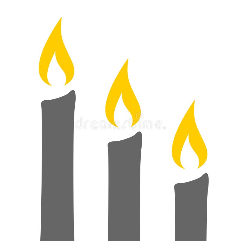 Three candles illustration stock vector. Illustration of candlelight ...