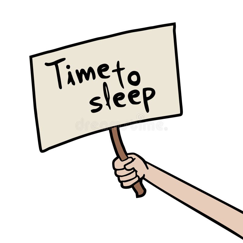 Time to sleep message stock vector. Illustration of vector - 118579069